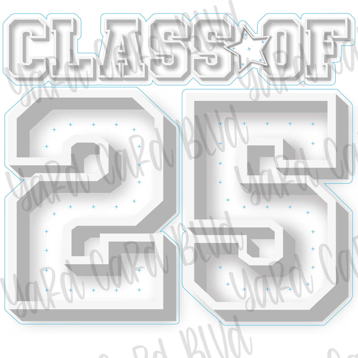 Twinkle Marquee 32" Class of 25 Half Sheet — Yard Card Blvd