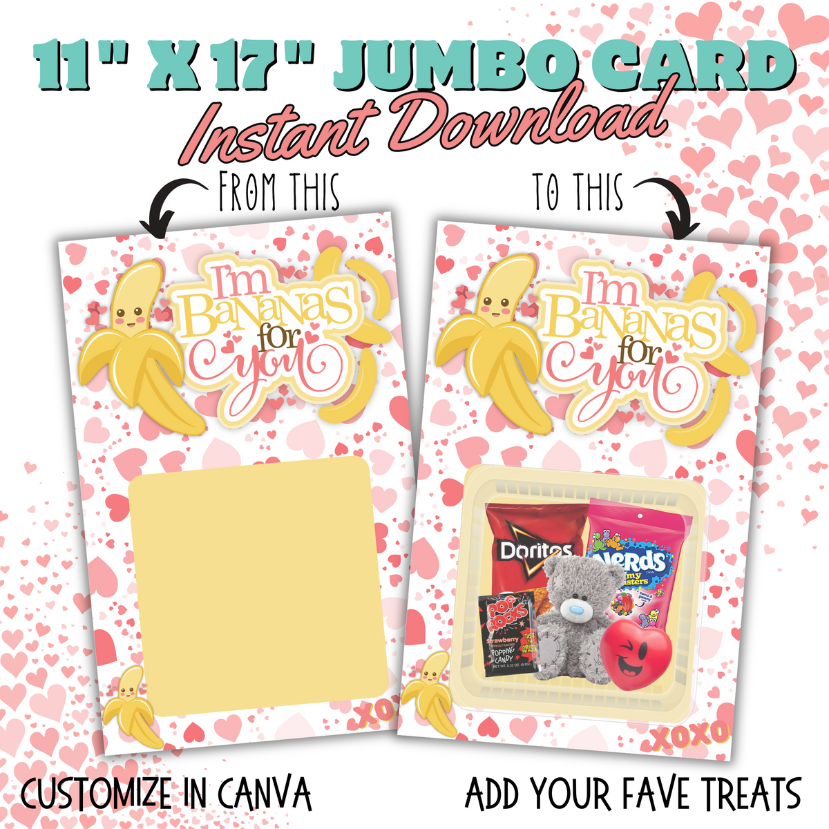 Bananas For You Jumbo Card — Yard Card Blvd
