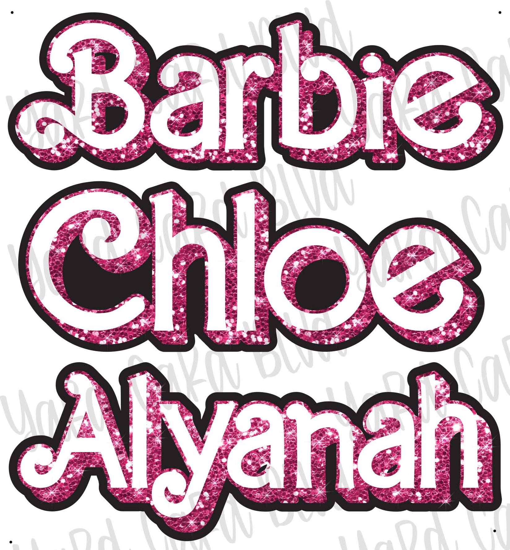 Custom Barbie Names — Yard Card Blvd