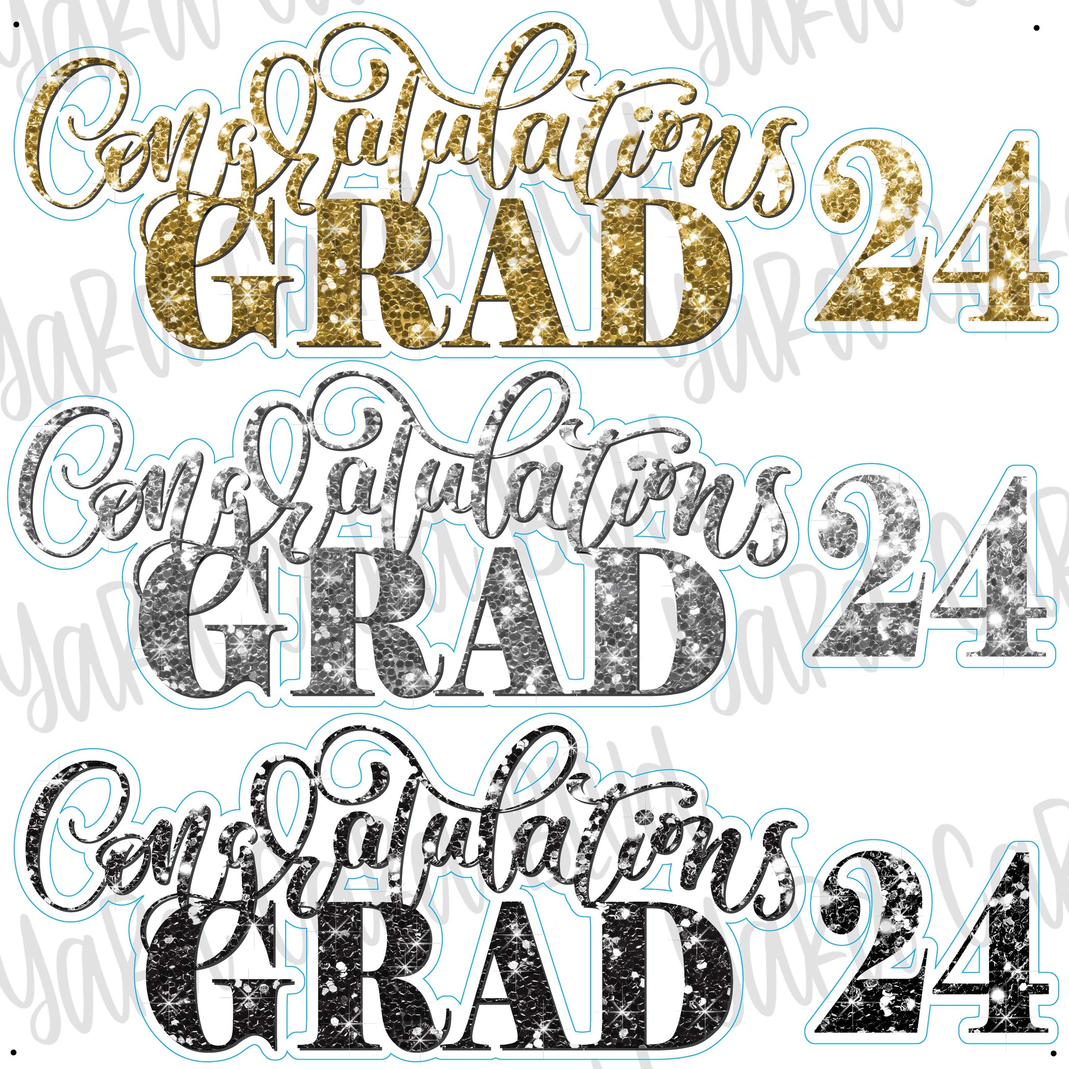 Congratulations Script Half Sheet — Yard Card Blvd