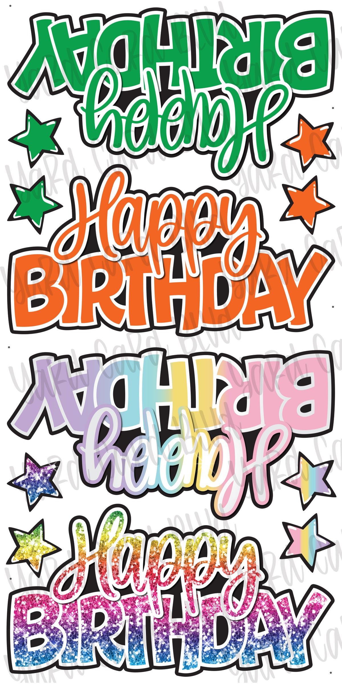 Happy Birthday Splash Set 45 — Yard Card Blvd