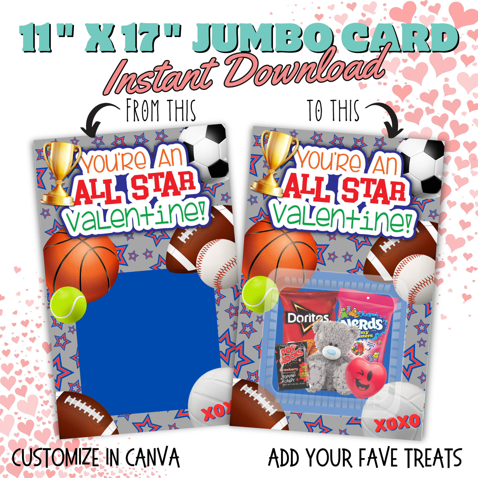 All Star Valentine Jumbo Card — Yard Card Blvd