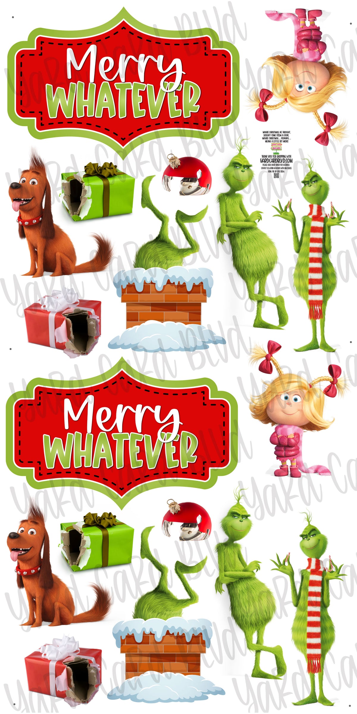 Merry Whatever Small Splash Double Set — Yard Card Blvd