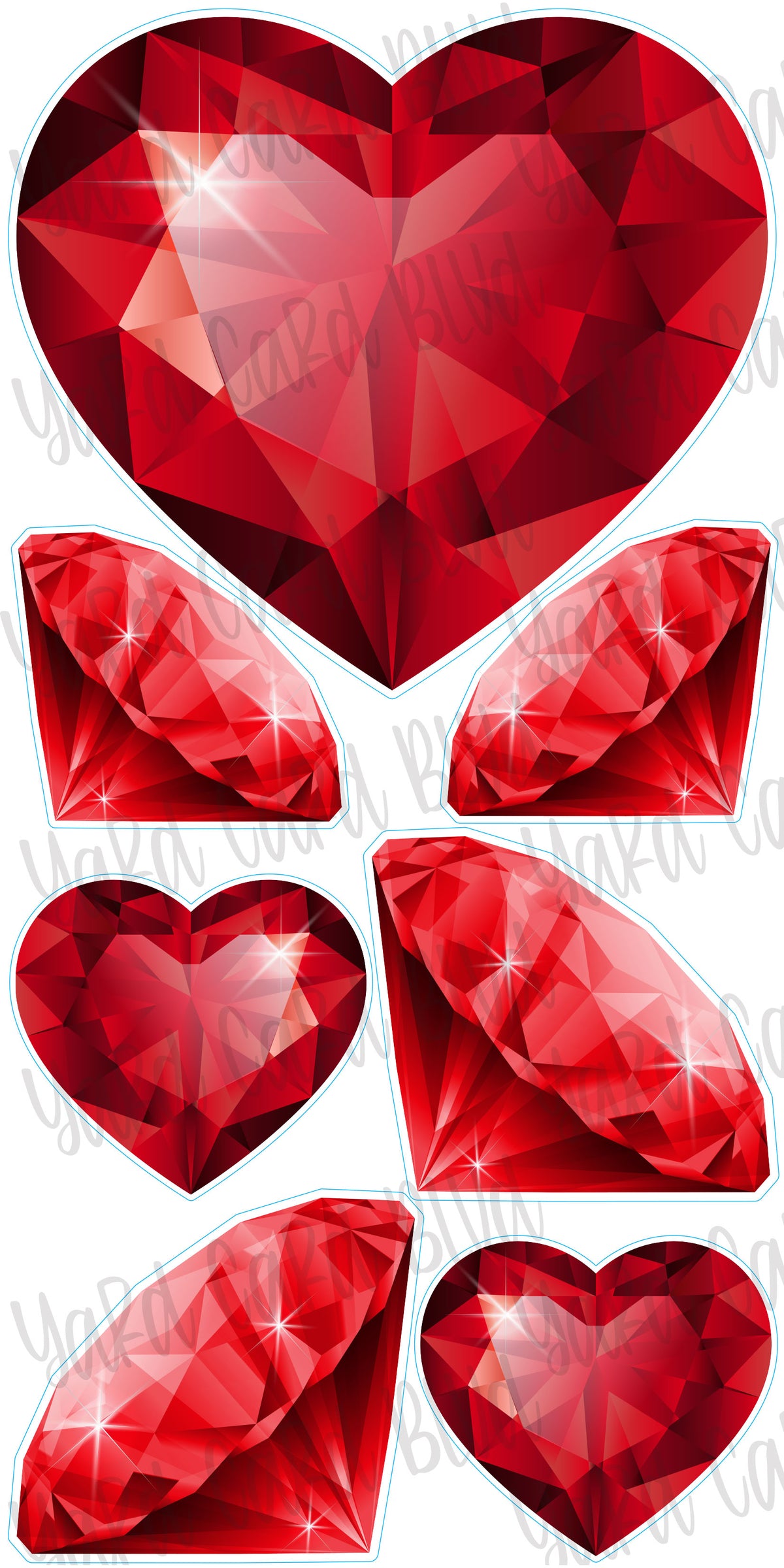 Ruby Heart Backdrop Set — Yard Card Blvd