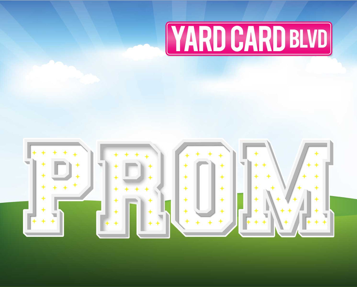 48" PROM - Marquee Letters with Twinkle Light Holes — Yard Card Blvd