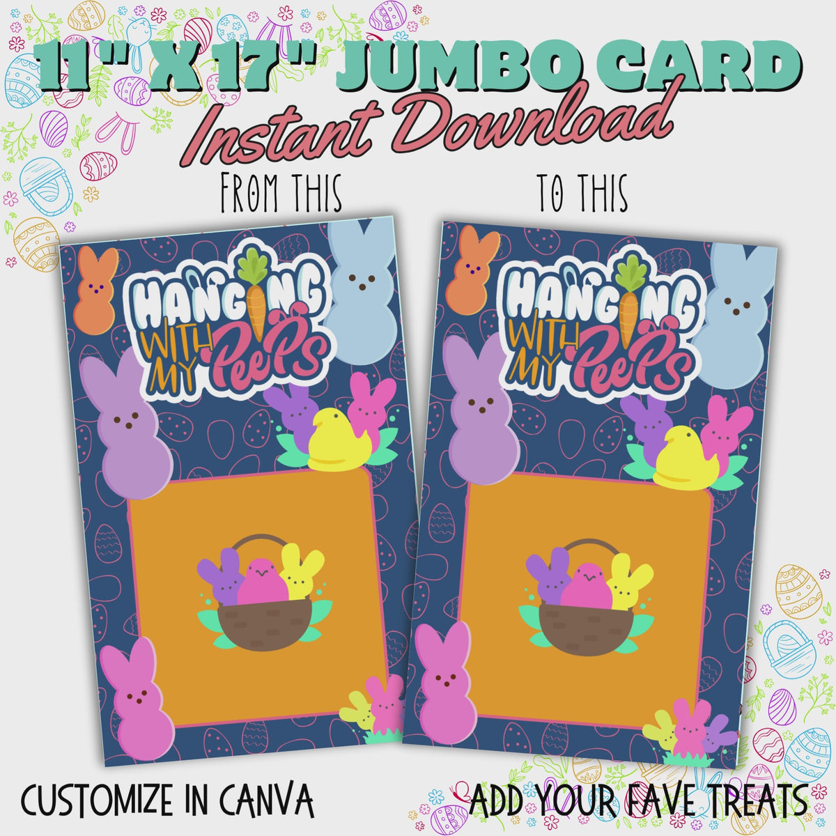 Hangin' With My Peeps Jumbo Card — Yard Card Blvd