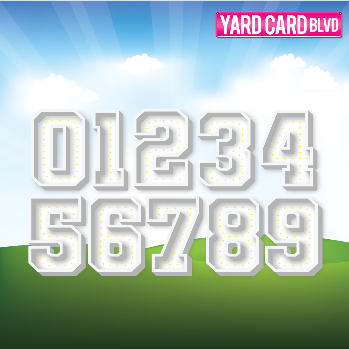 48" Twinkle Marquee Number Set with Light Holes — Yard Card Blvd