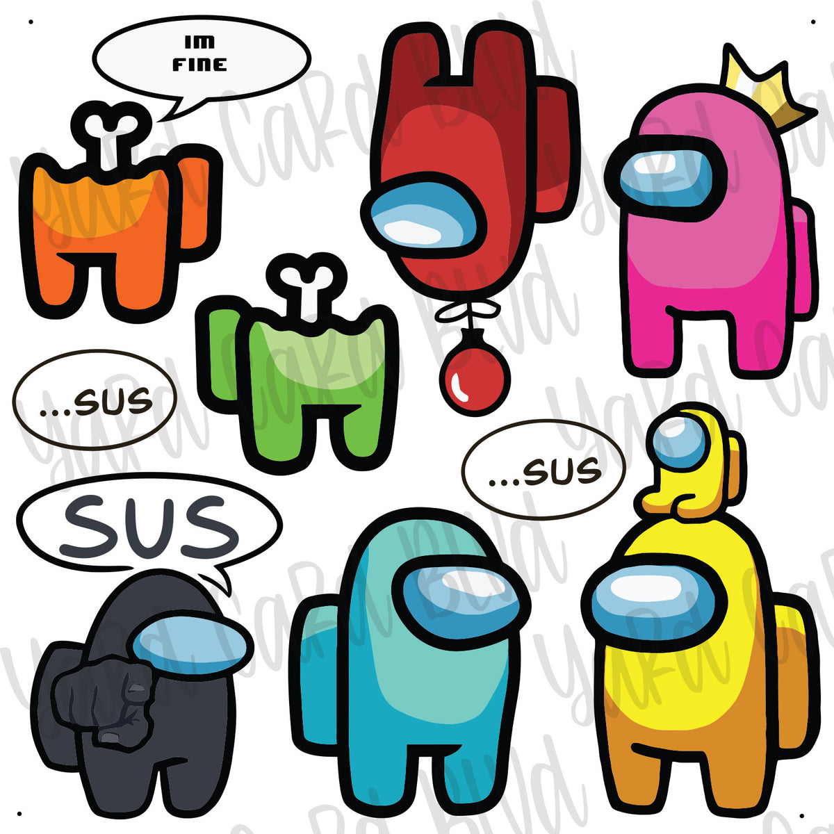 Among Us Half Sheet — Yard Card Blvd