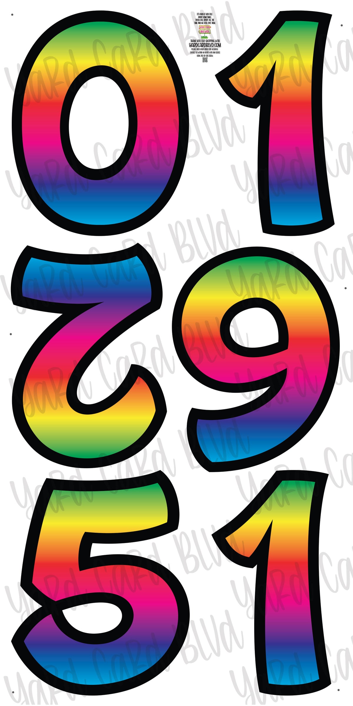 BB 32" Number Set No Ordinals - 12 Pieces — Yard Card Blvd