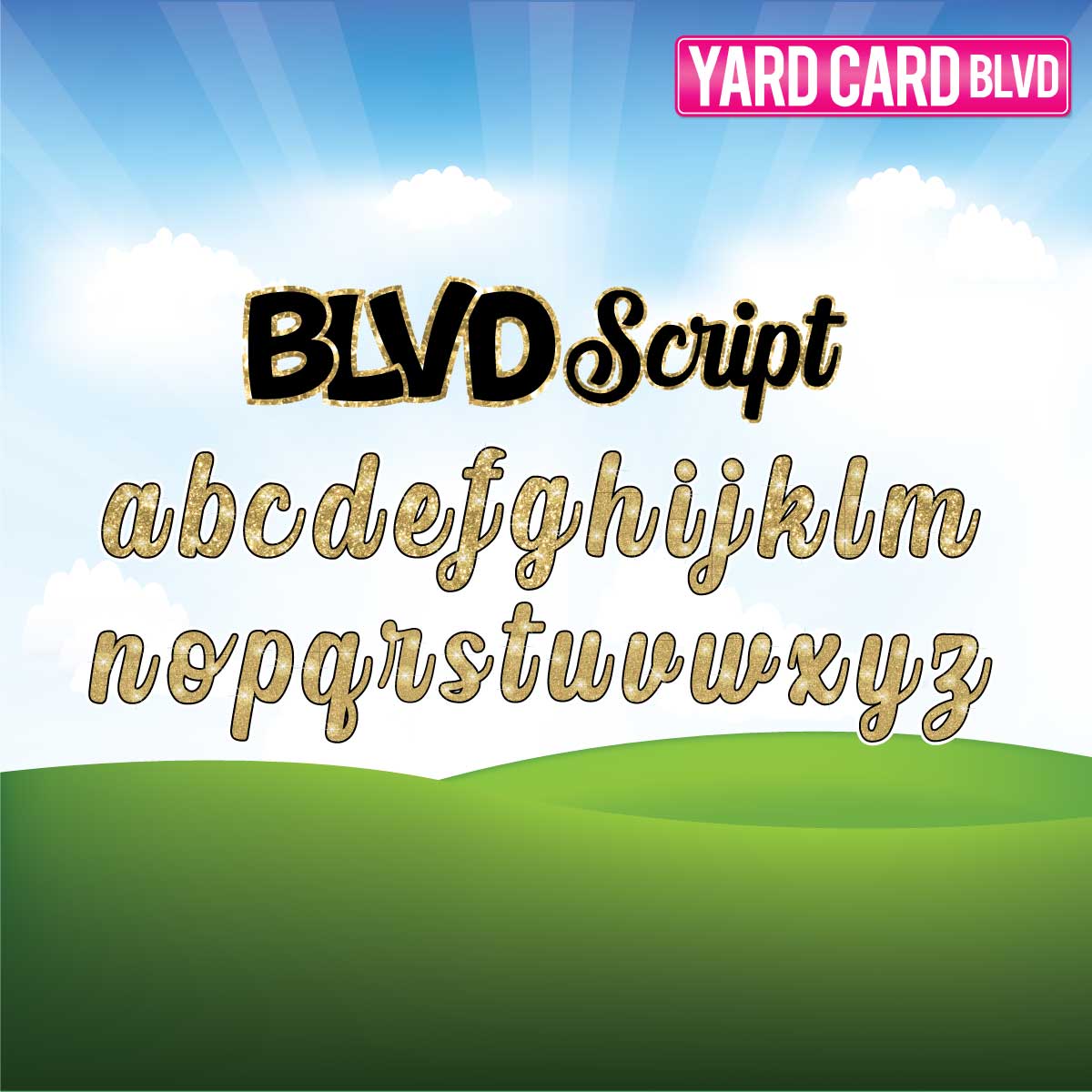 BLVD Script LOWER CASE Letter Set - 67 pieces — Yard Card Blvd
