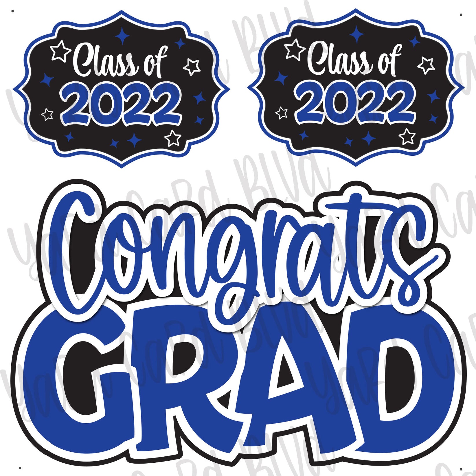 Congrats Grad Half Sheet Blue — Yard Card Blvd
