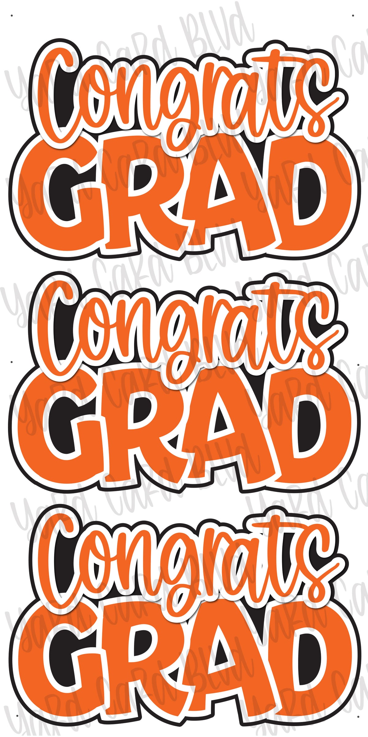 Congrats Grad Orange — Yard Card Blvd