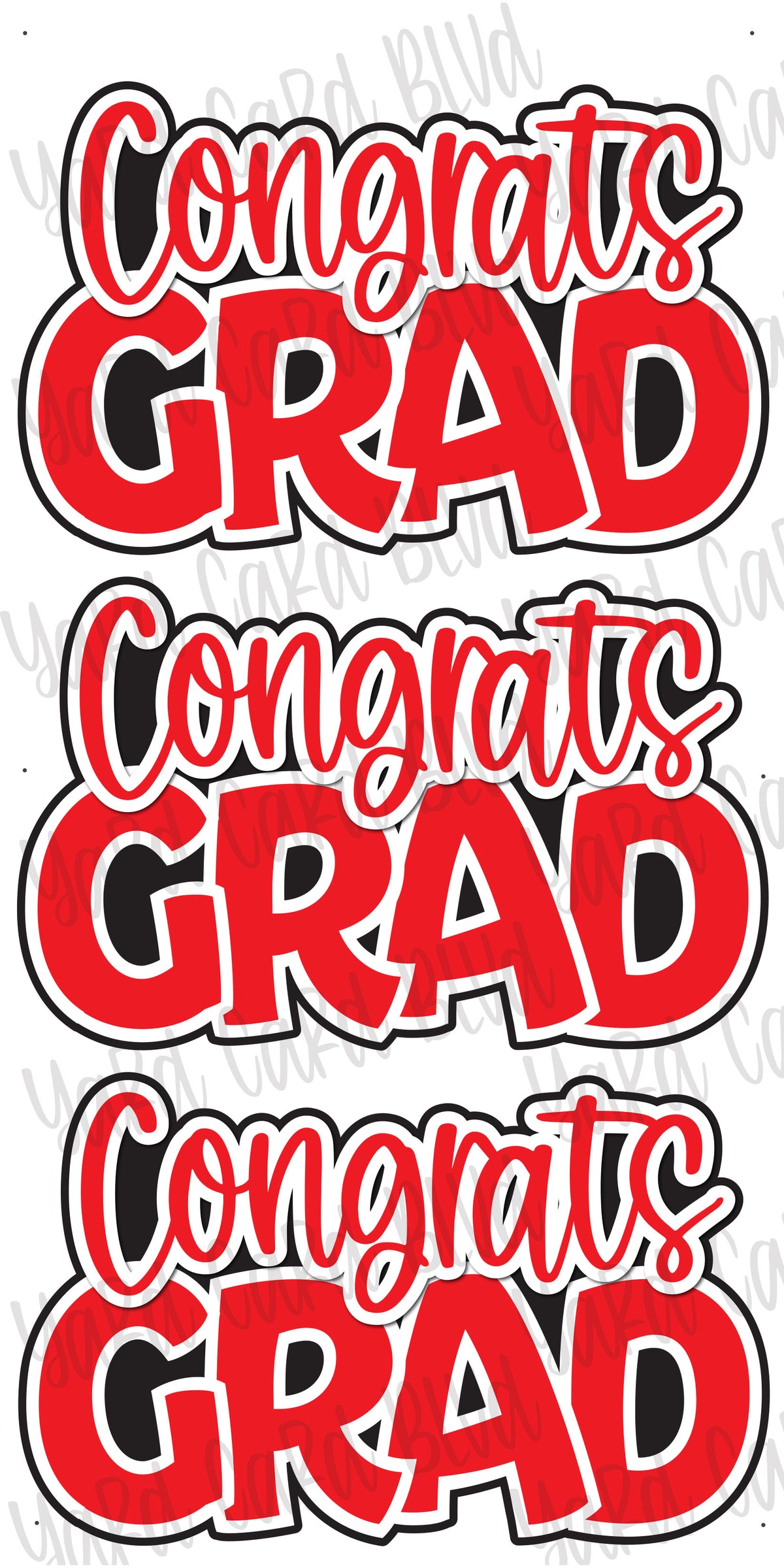 Congrats Grad Red — Yard Card Blvd