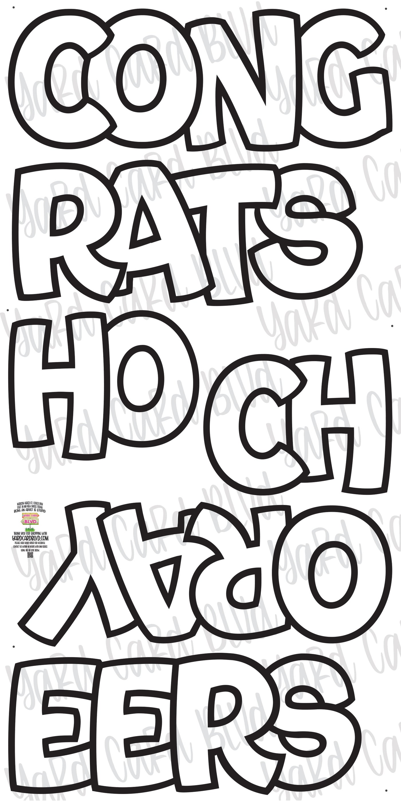 Congrats! Hooray! Cheers! EZ Sets — Yard Card Blvd