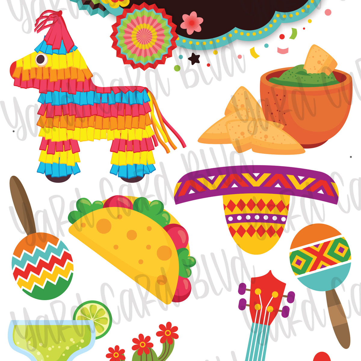 Happy Birthday Fiesta Splash Set — Yard Card Blvd