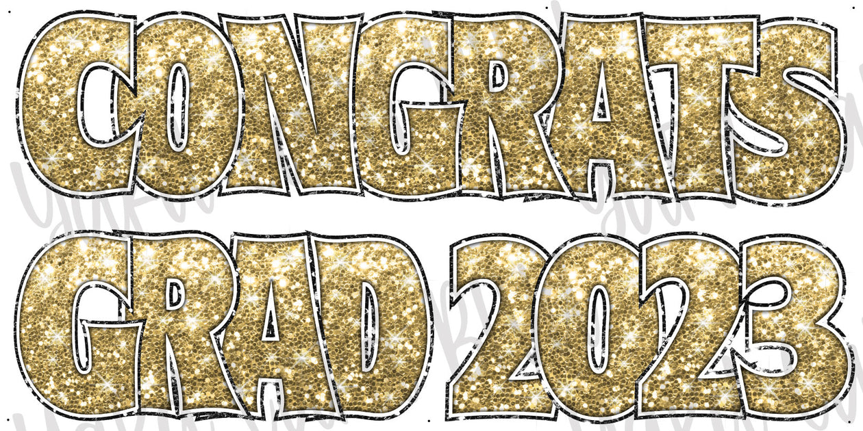 Fold-N-Go Congrats Grad EZ Set - Gold — Yard Card Blvd