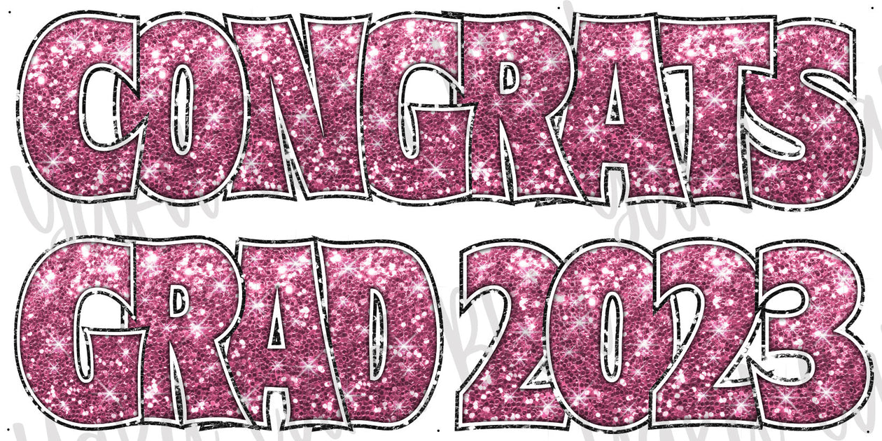 Fold-N-Go Congrats Grad EZ Set - Hot Pink — Yard Card Blvd