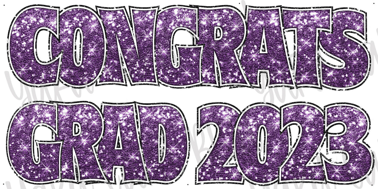 Fold-N-Go Congrats Grad EZ Set - Purple — Yard Card Blvd