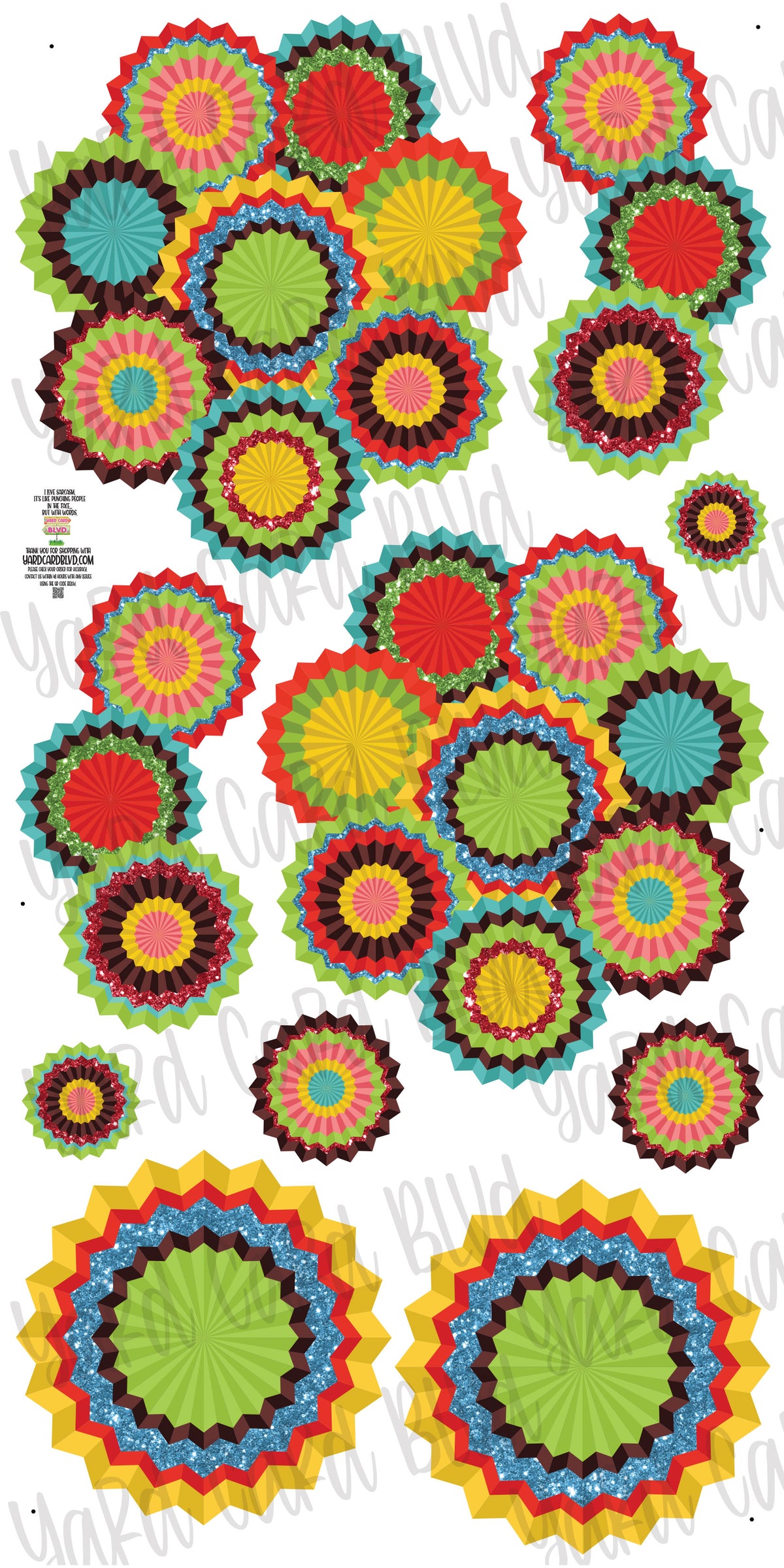 Fiesta Fans with Glitter Accents — Yard Card Blvd