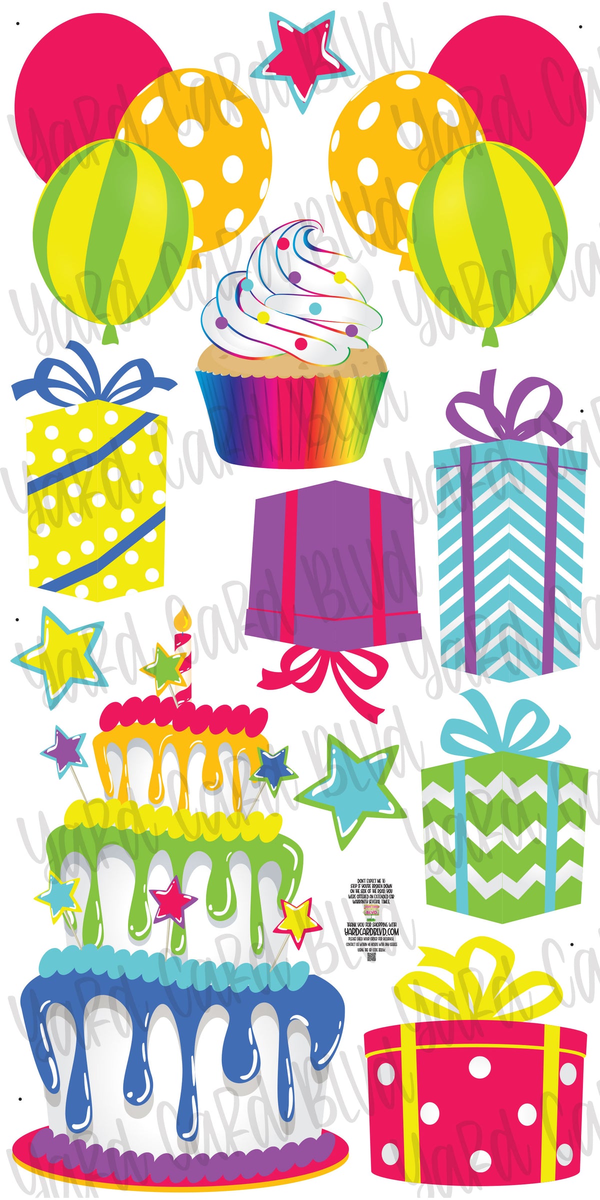 Neon Rainbow Flair Set — Yard Card Blvd