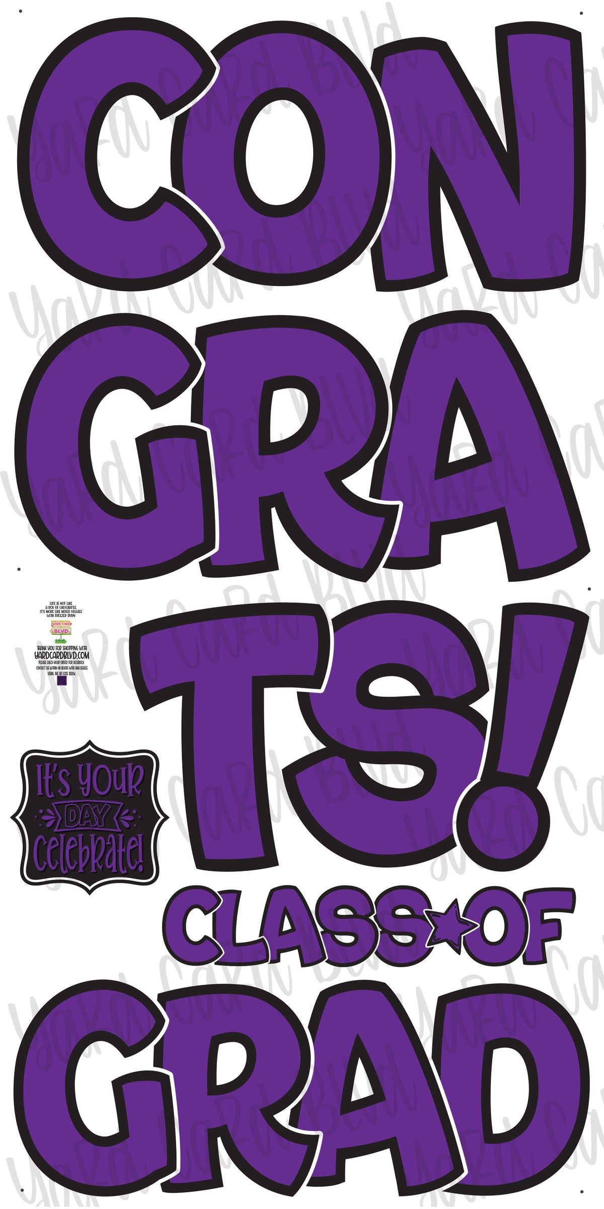 Congrats Grad Flex Set - Purple — Yard Card Blvd