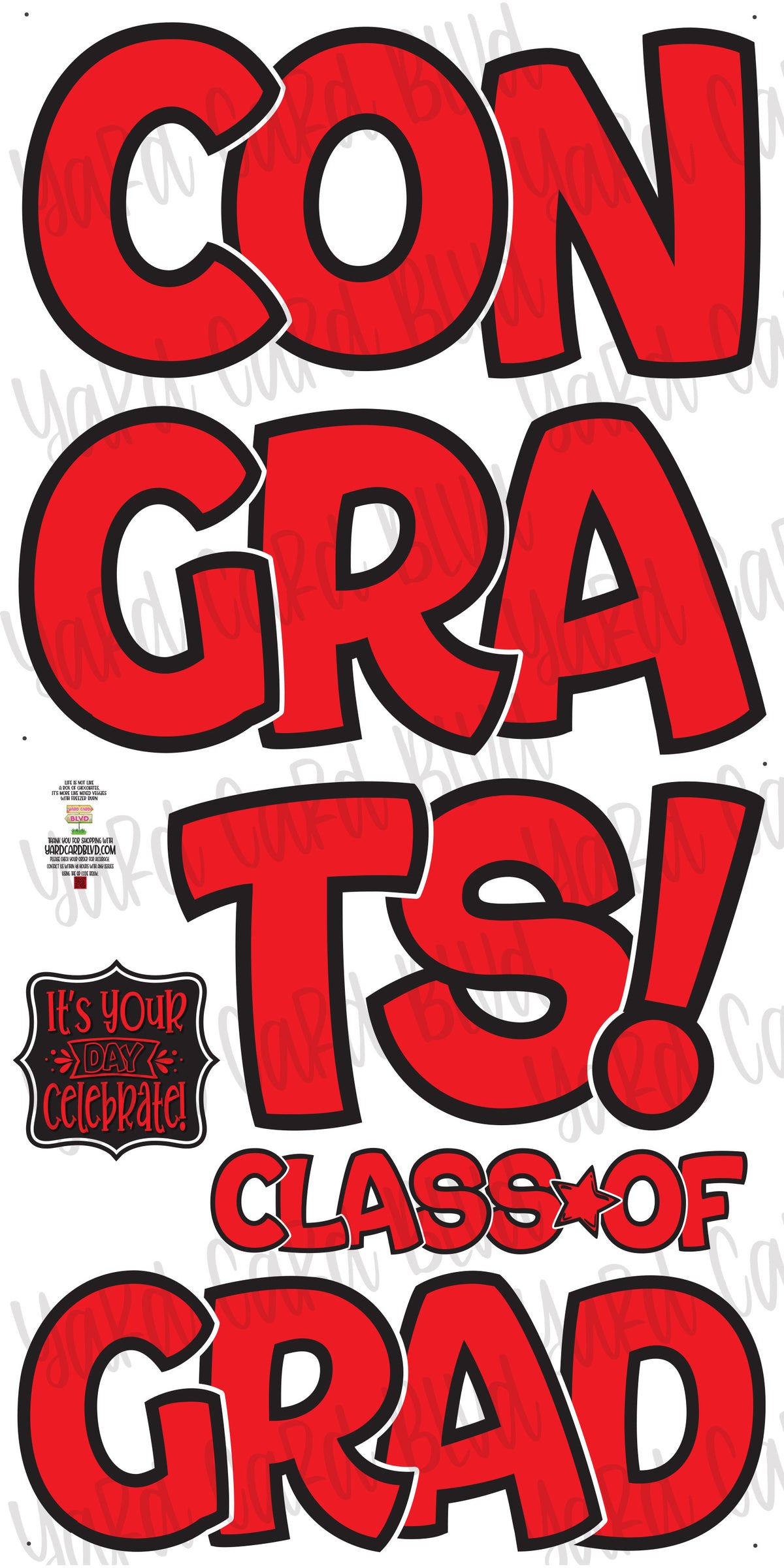 Congrats Grad Flex Set - Red — Yard Card Blvd