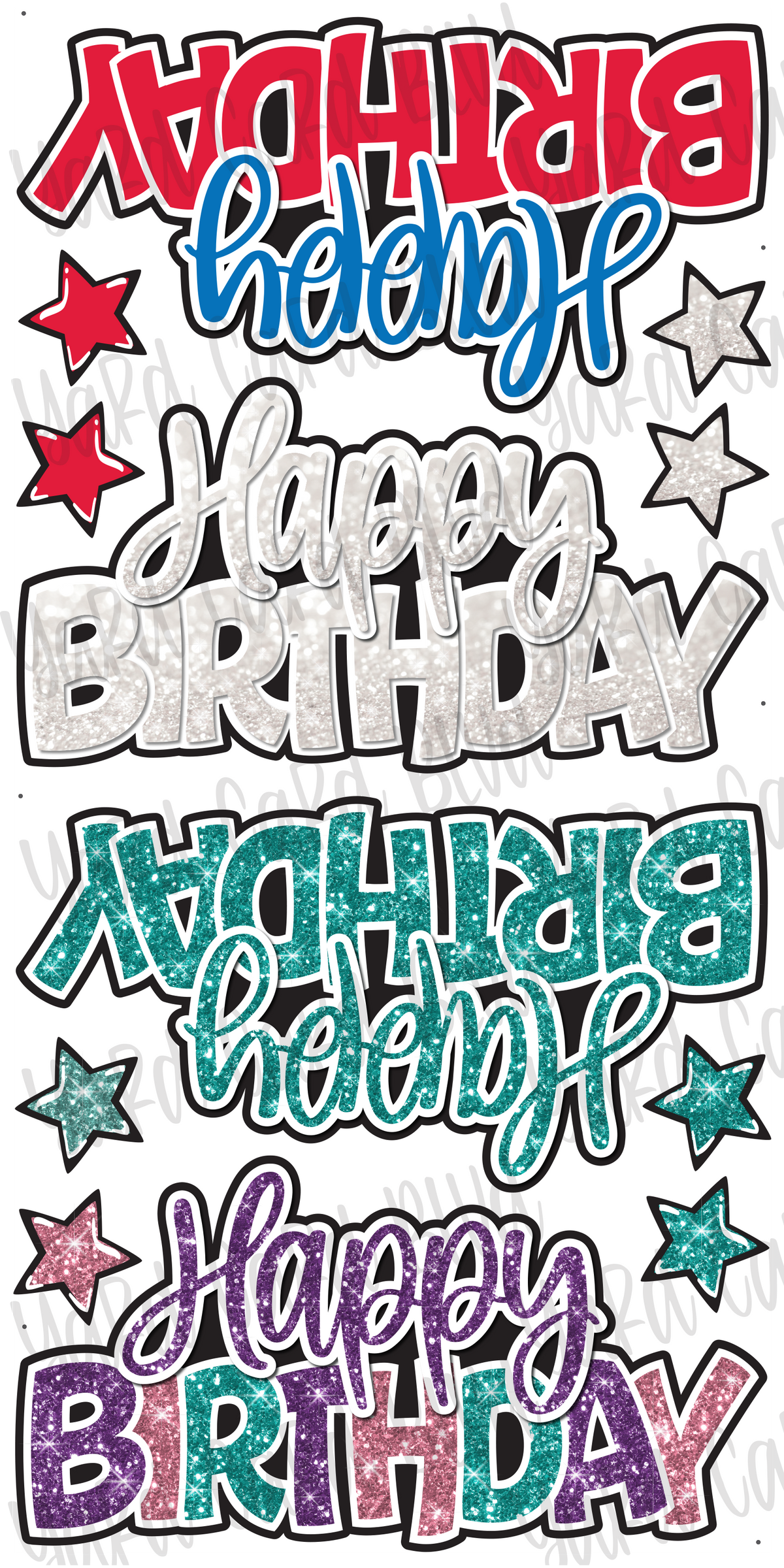 Happy Birthday Splash Set 43 — Yard Card Blvd