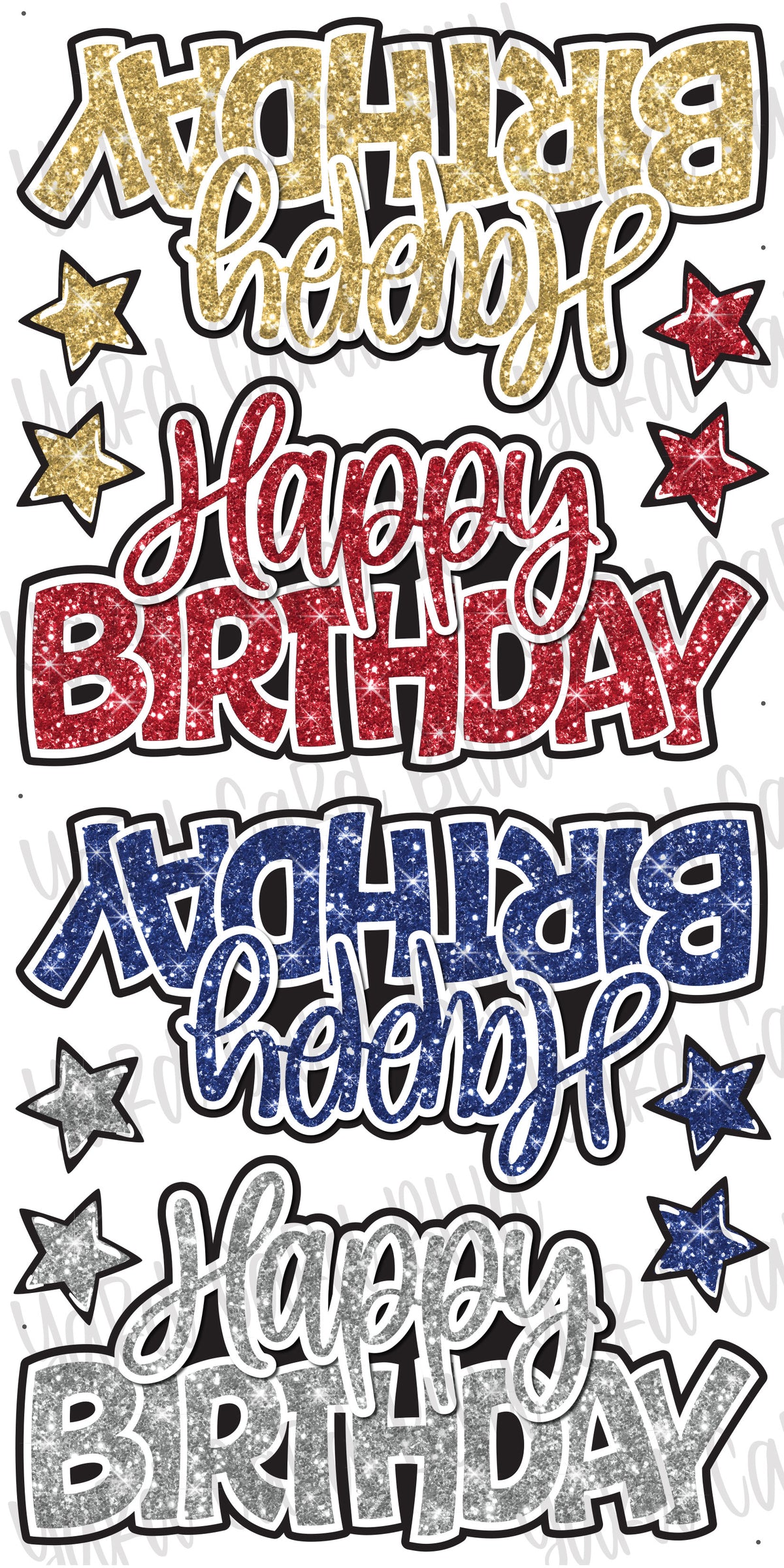 Happy Birthday Splash Set 44 — Yard Card Blvd