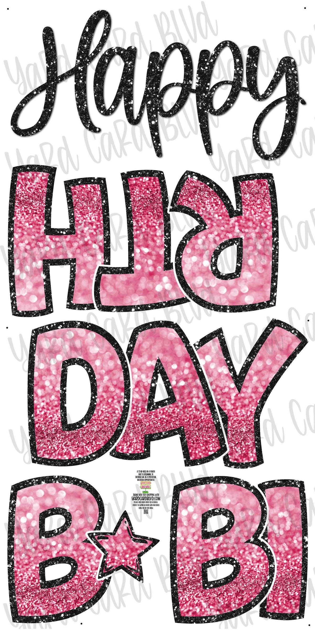 HBD Flex Set - Hot Pink Bokeh — Yard Card Blvd