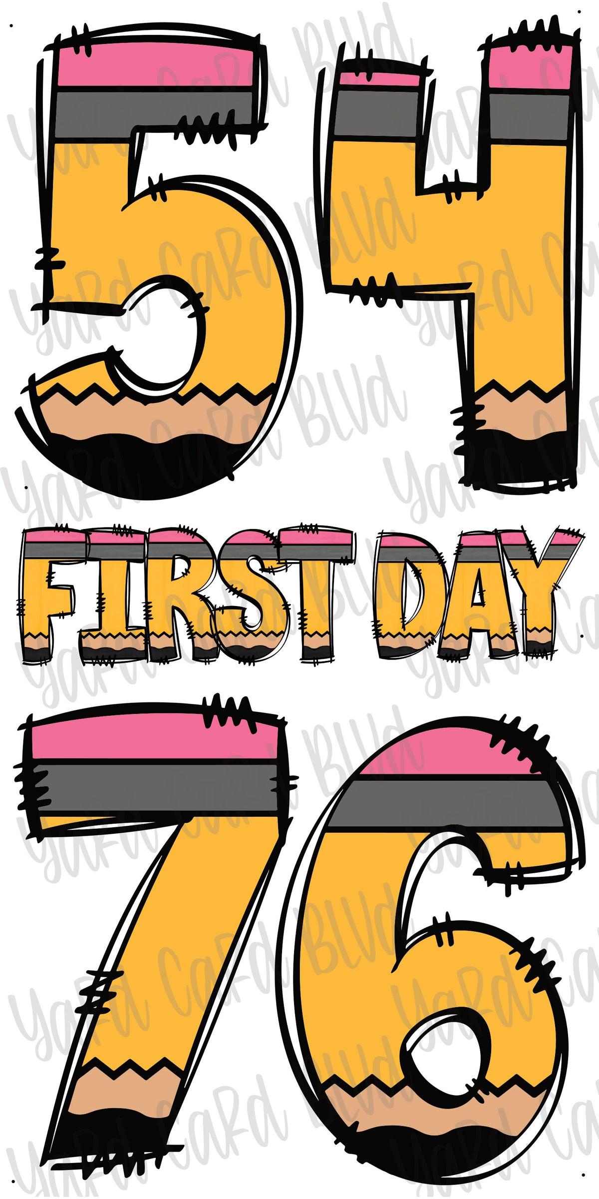 Pencil Numbers Set 2 — Yard Card Blvd