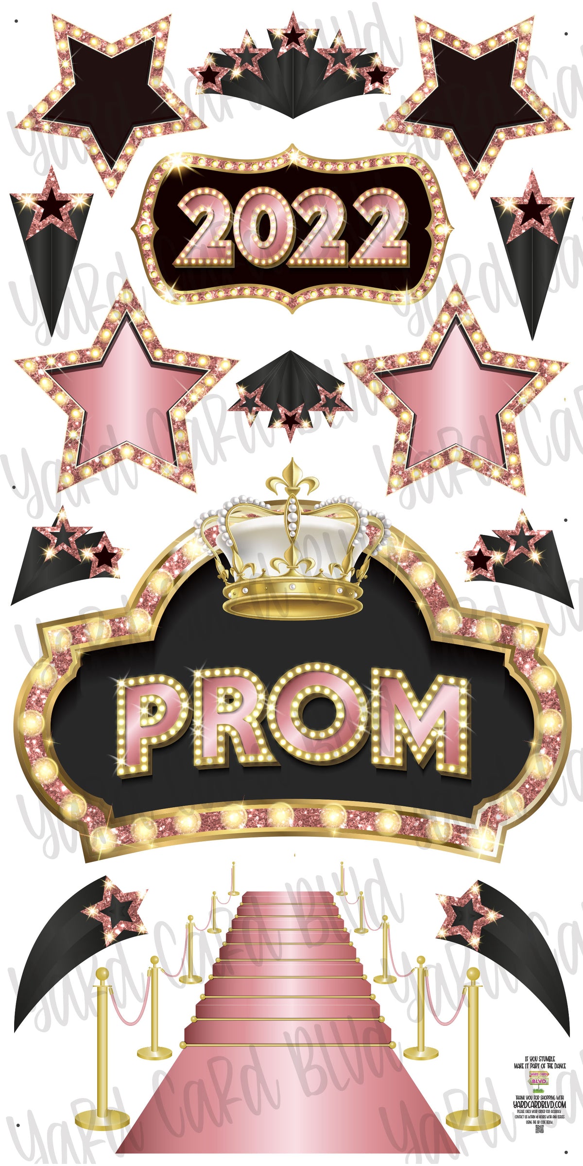 Rose Gold Carpet Prom — Yard Card Blvd