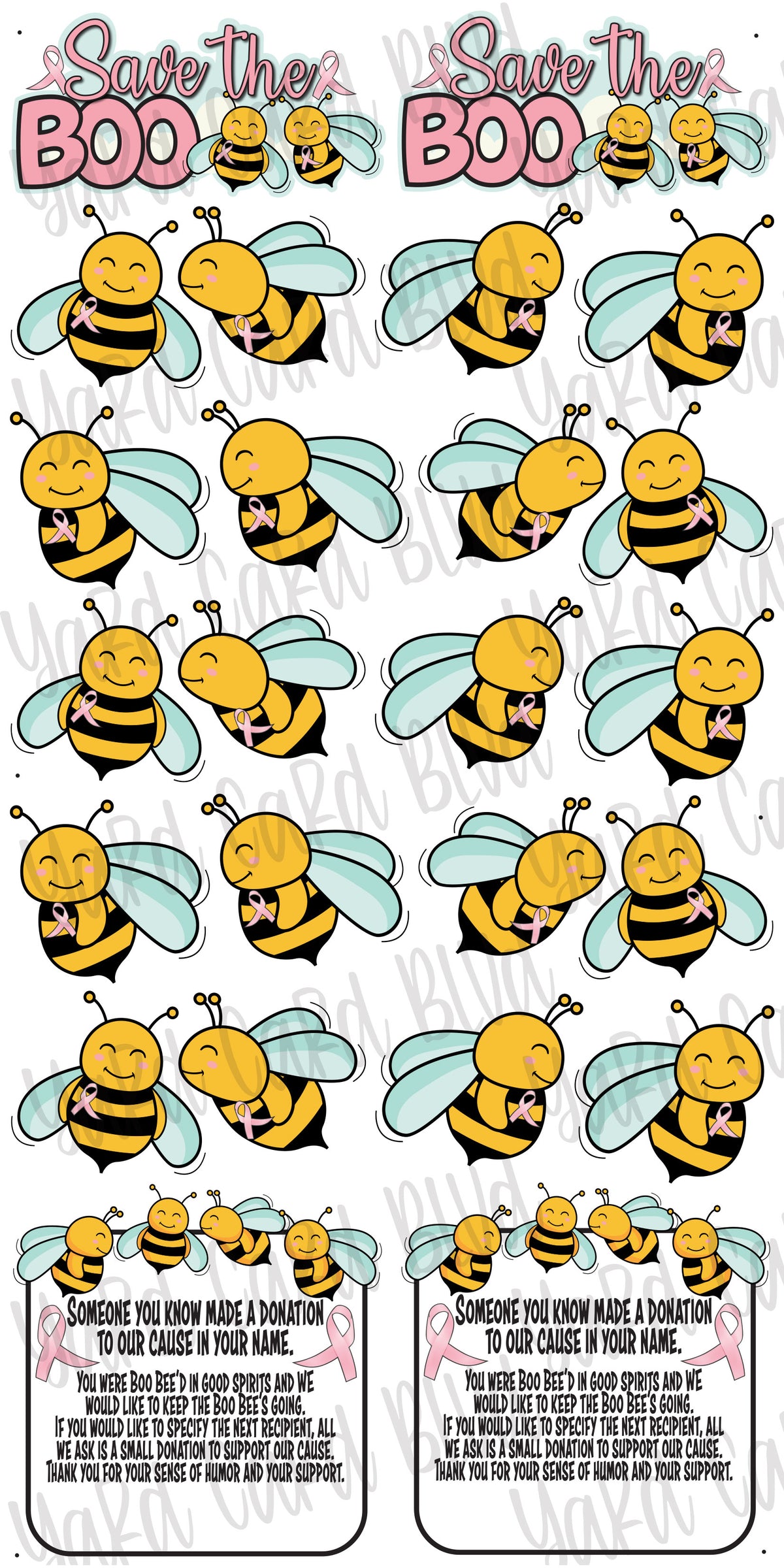 Save the Boo Bees Double Fundraiser Set — Yard Card Blvd
