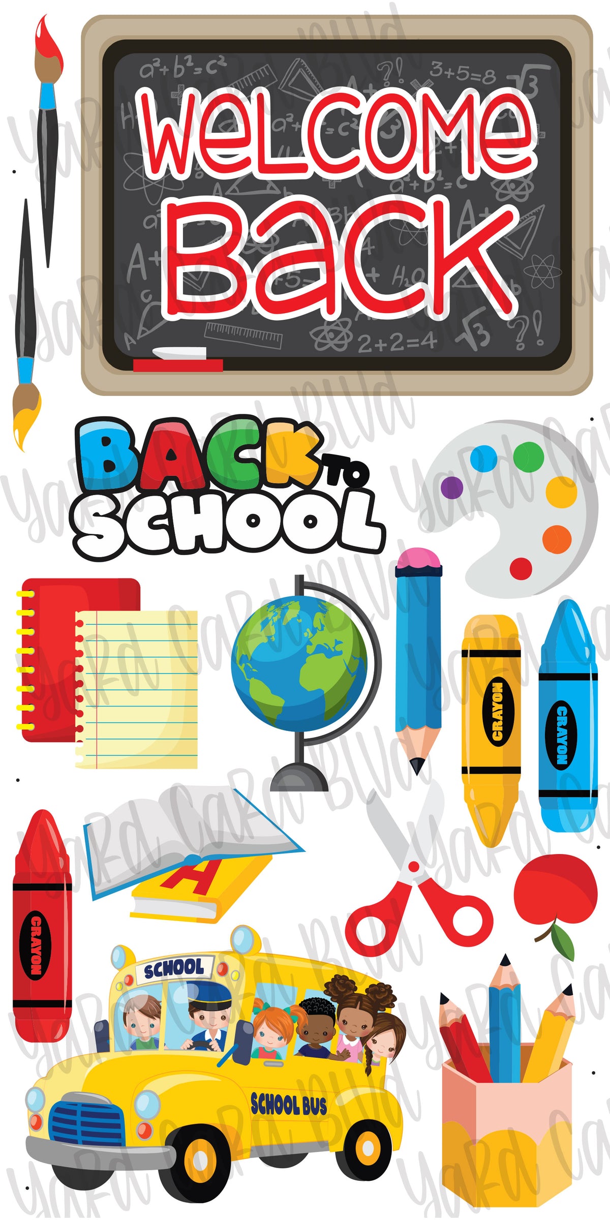 Welcome Back to School with Bus — Yard Card Blvd