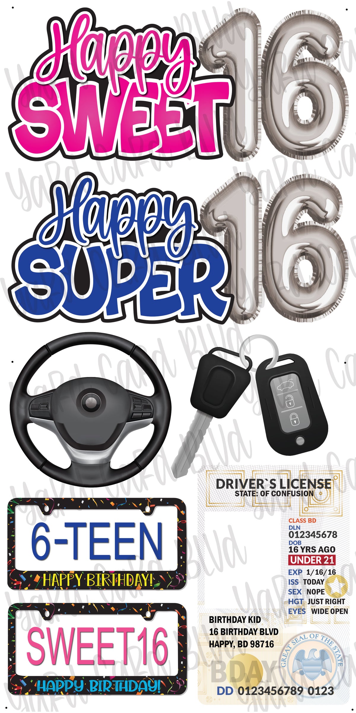Sweet and Super 16 Splash Set — Yard Card Blvd