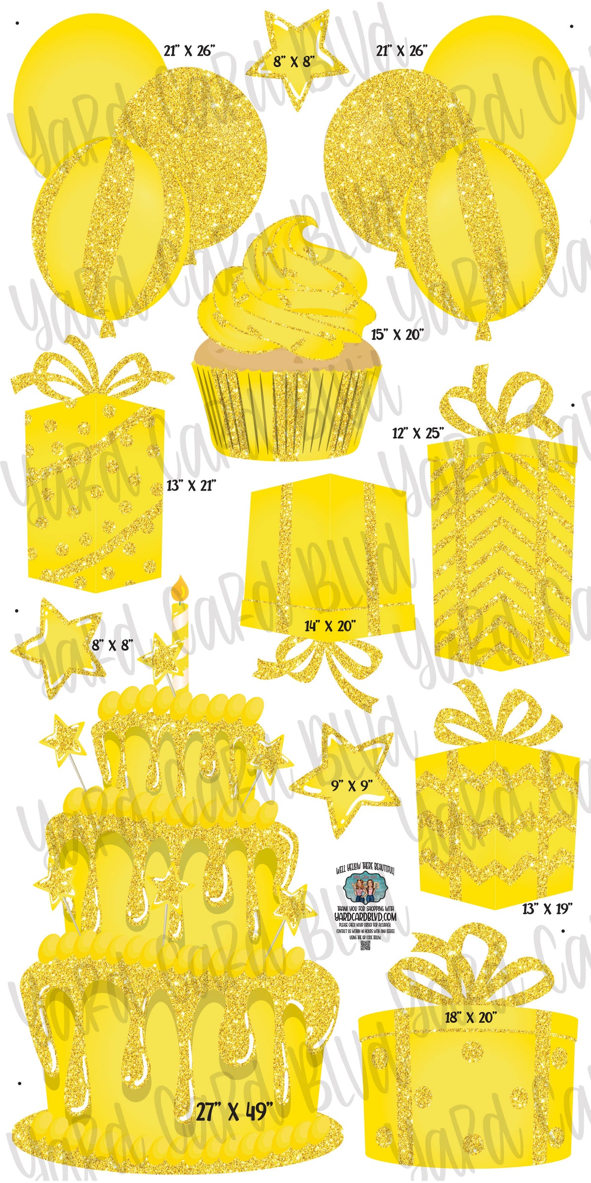 Yellow Flair Set — Yard Card Blvd