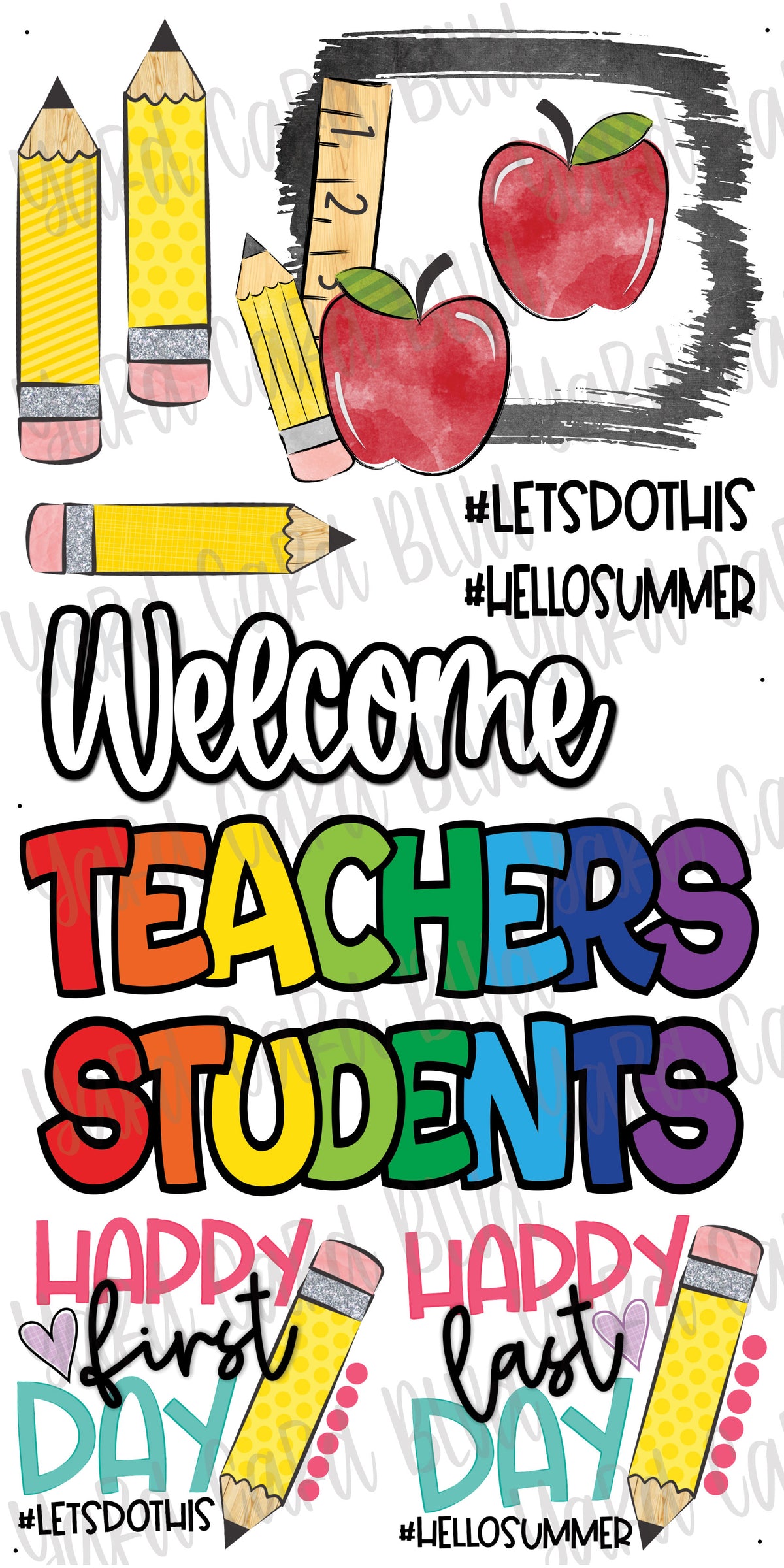 Welcome Teachers and Students Photo Frame — Yard Card Blvd
