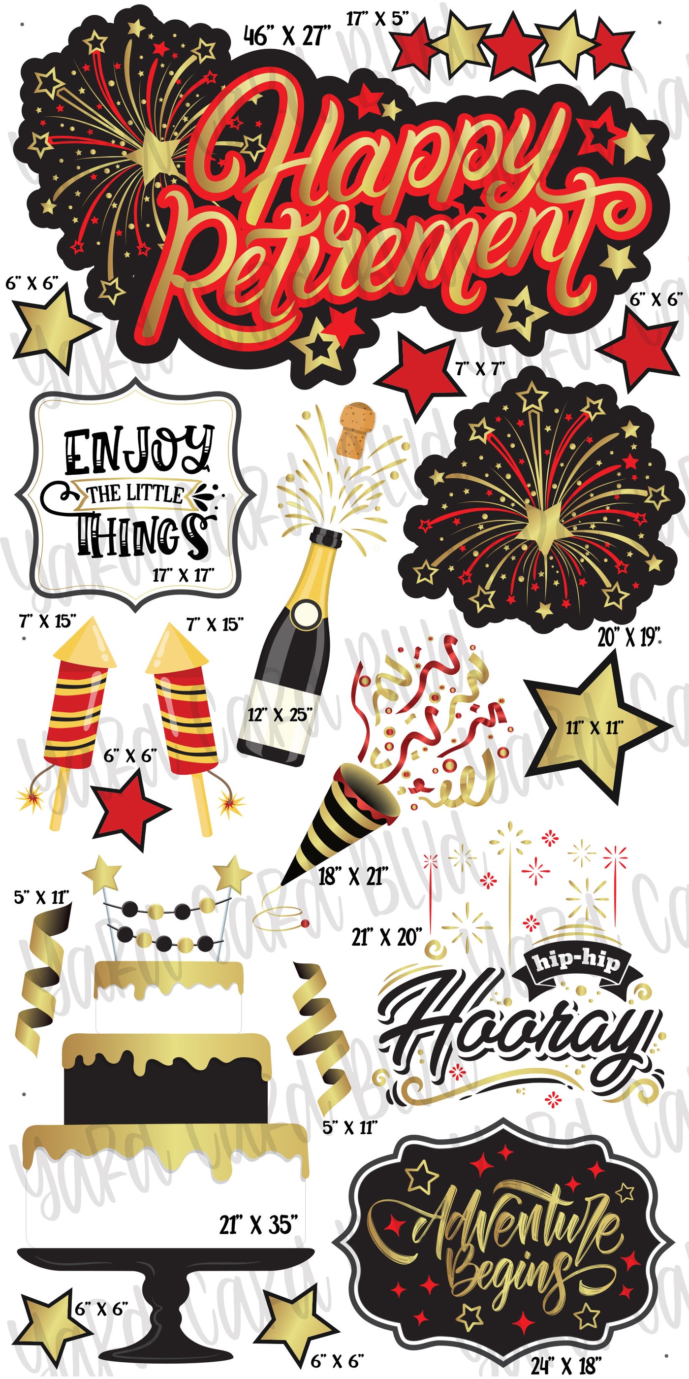 Happy Retirement Splash Set — Yard Card Blvd